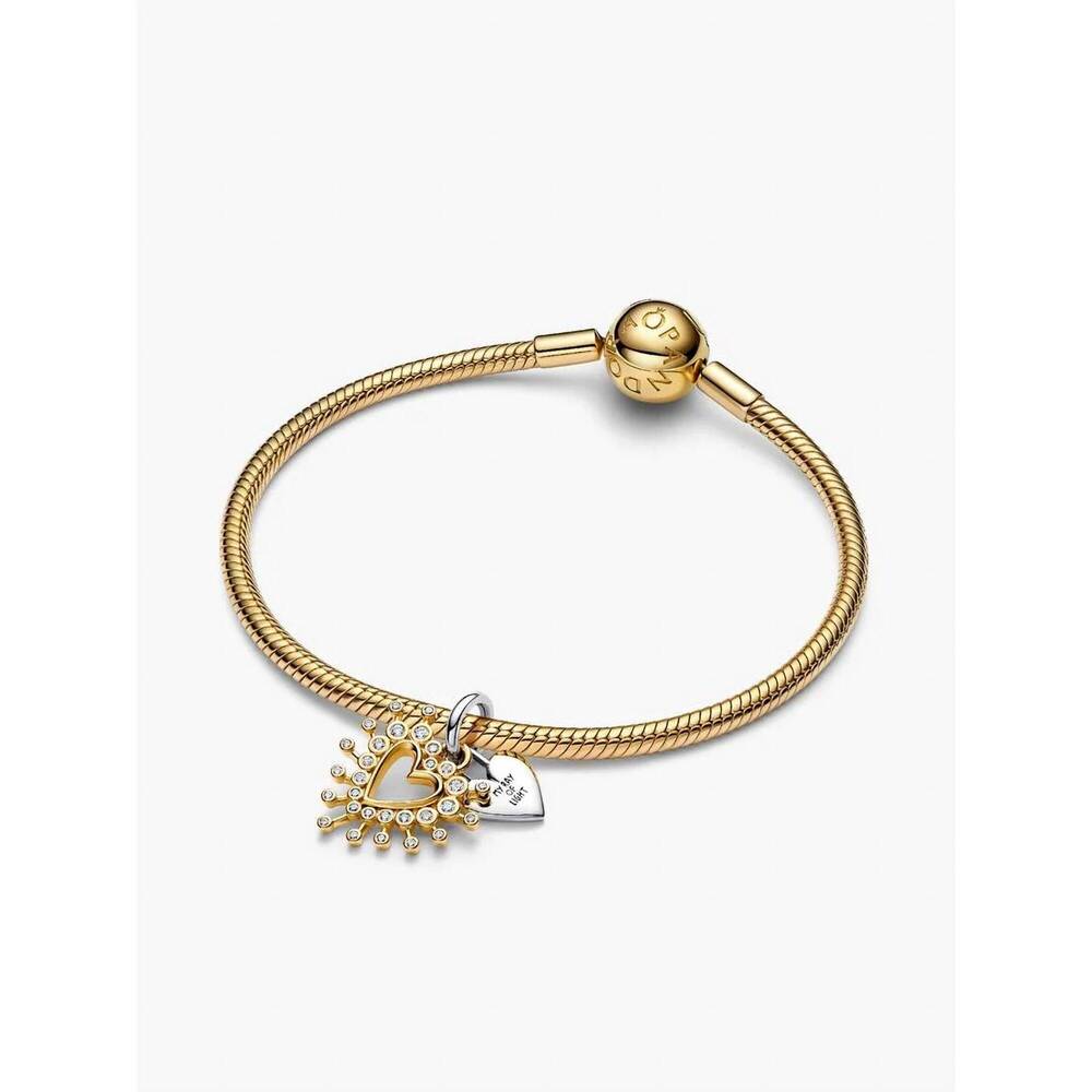 Pandora | Jewelry | New Pandora Radiant Heart Double Dangle Charm In ...